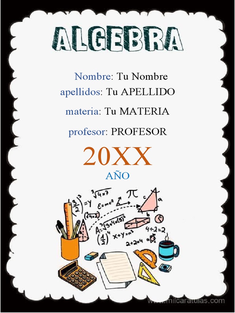 Caratula de Algebra en word | PDF