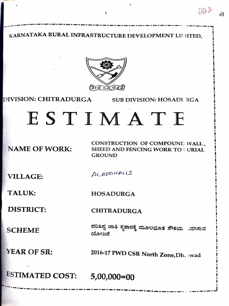 Estimate: Estimated Cost | PDF | Concrete | Column