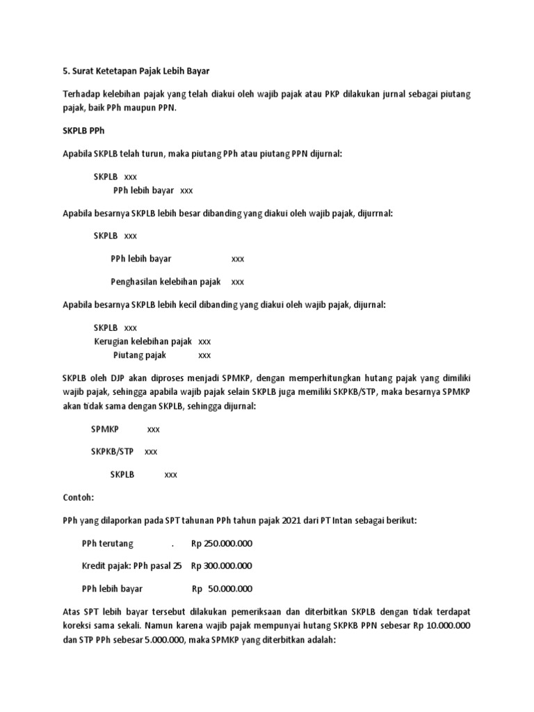 Pencatatan Pajak SKPLB | PDF