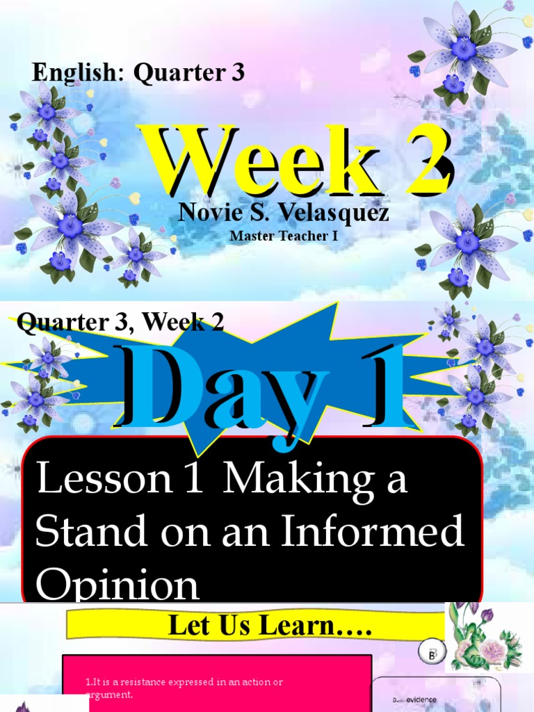 Making a Stand on Informed Opinions | PDF | Evidence | Opinion