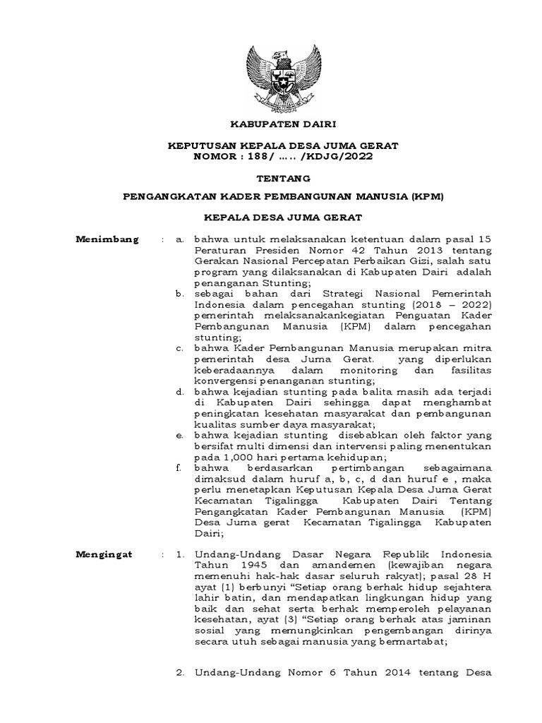 Contoh SK KPM | PDF
