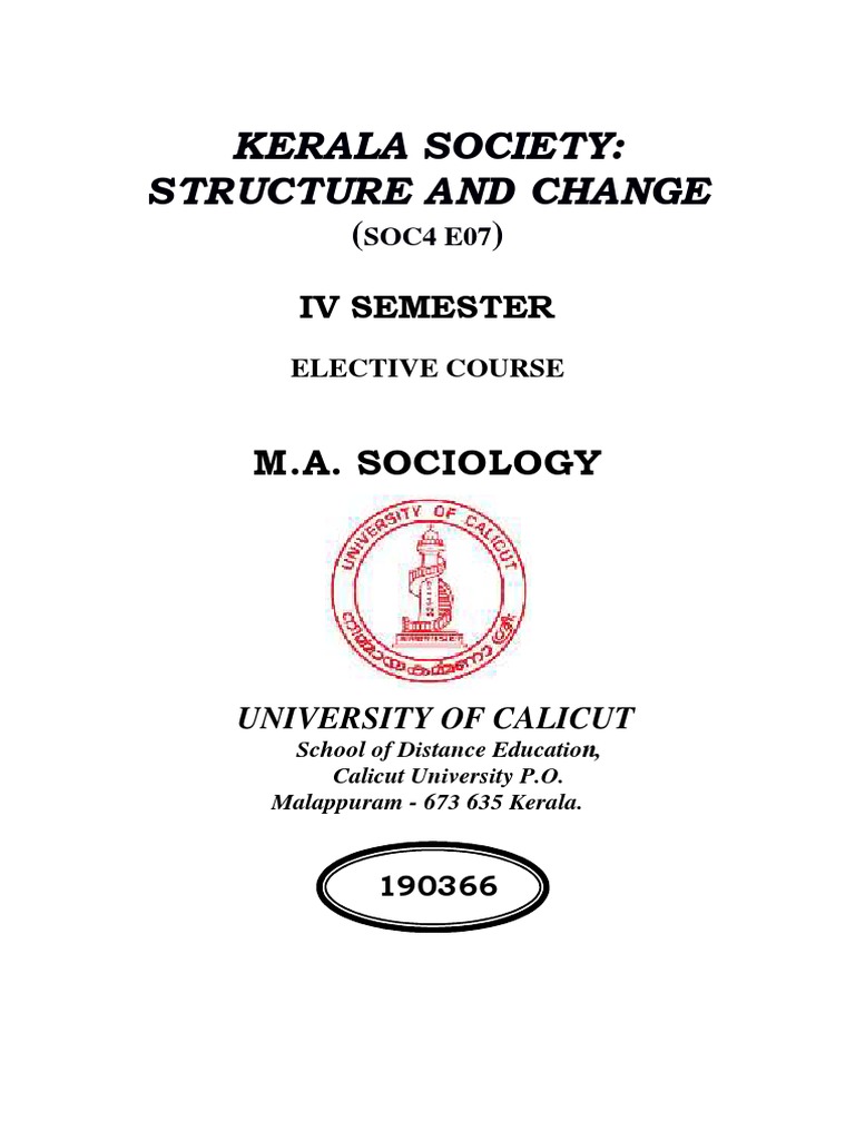 Kerala Society Structure and Change Edited PDF | PDF | Kerala