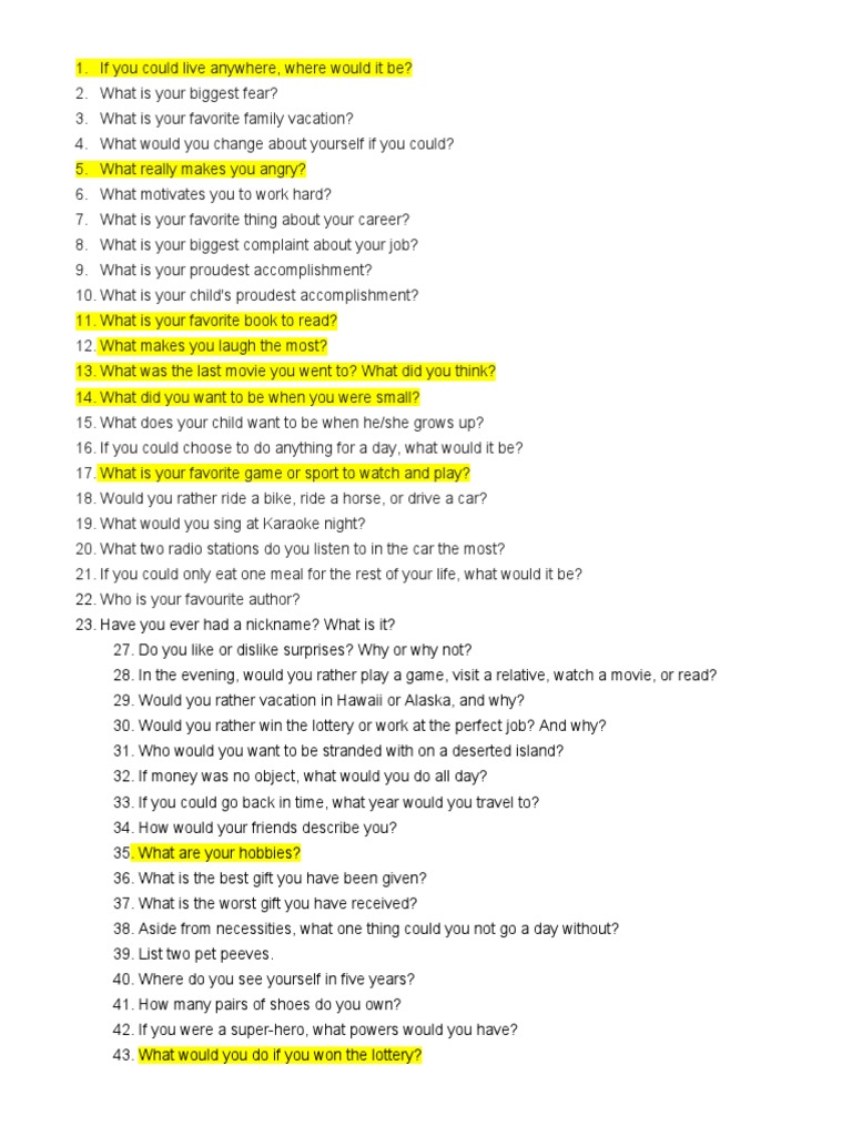 A Collection of Personal Insights: Responses to 100 Questions Revealing ...