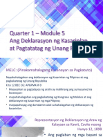 AP Q1 - Ang Deklarasyon NG Kasarinlan at Pagtatag NG Unang Republika | PDF
