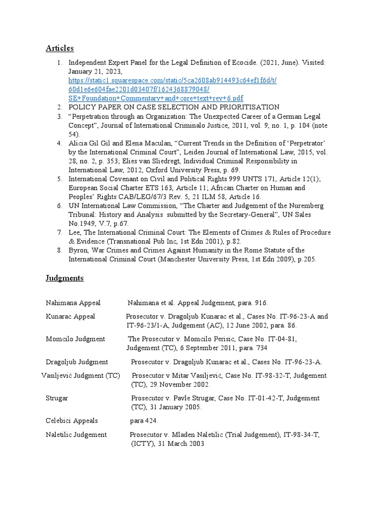 Citations (Prosecution) | PDF | International Criminal Court ...