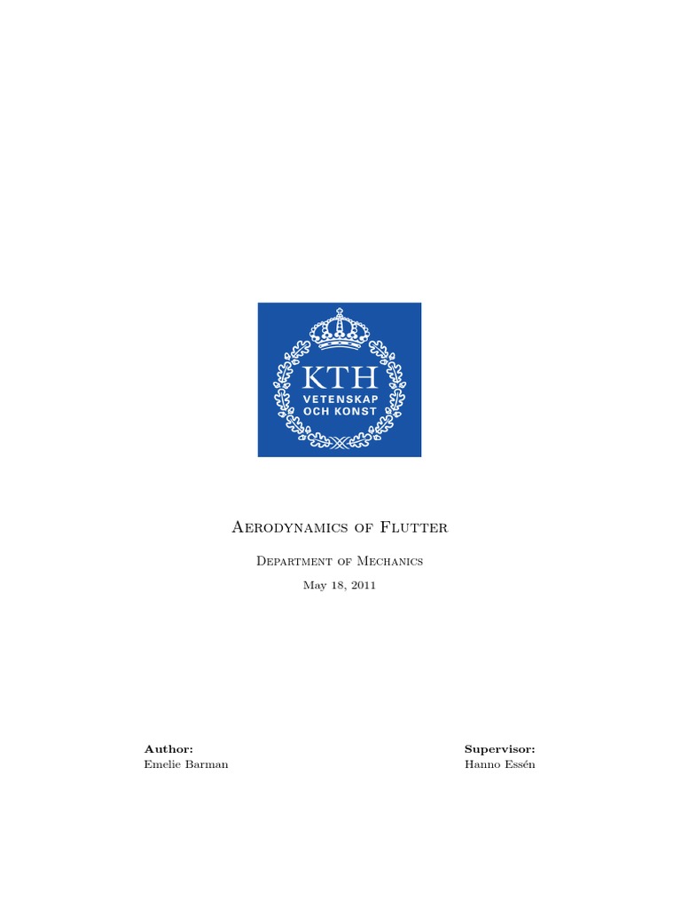 Aerodynamics Of Flutter Pdf Fluid Dynamics Airfoil
