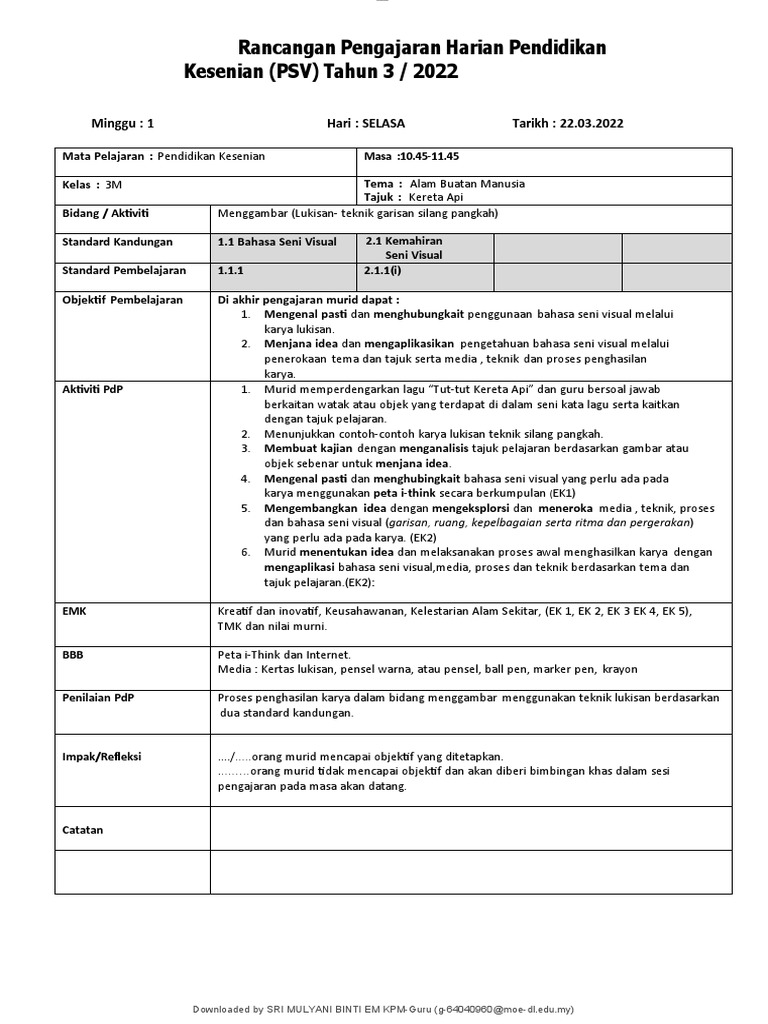 RPH PSV Tahun 4 | PDF