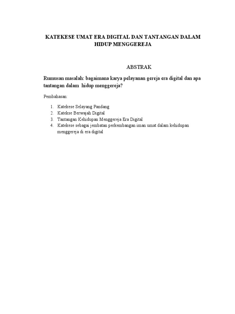 Gereja dan Katekese Digital | PDF