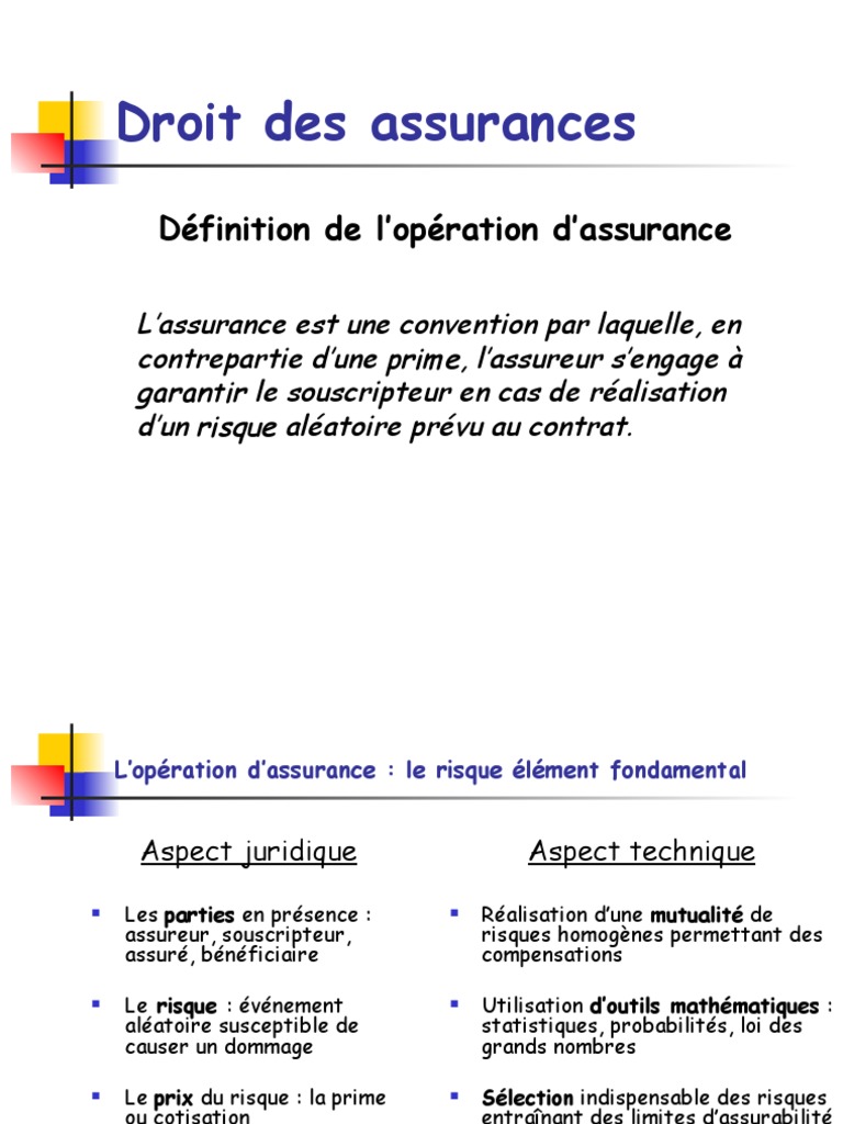 Le Droit Des Assurances | Télécharger gratuitement PDF | Assurance | Risque