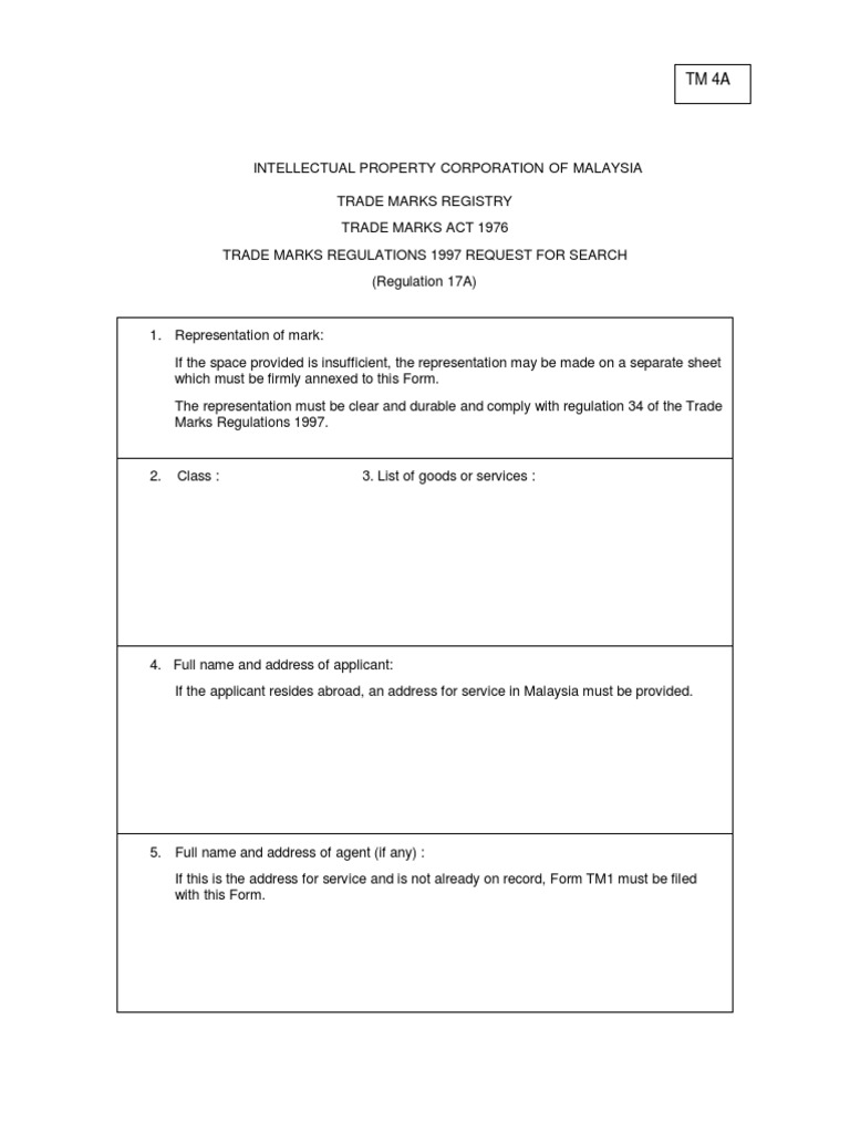 TM4A Borang MyIPO | PDF