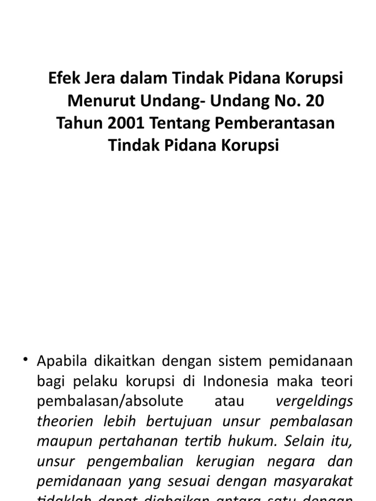 Efek Jera Dalam Tindak Pidana Korupsi | PDF | Ilmu Sosial