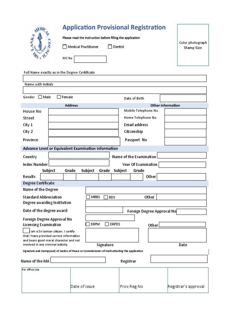 Application Provisional Registration: House No Street | PDF | Academic ...