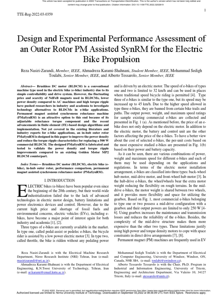 Design and Experimental Performance Assessment of An Outer Rotor PM ...