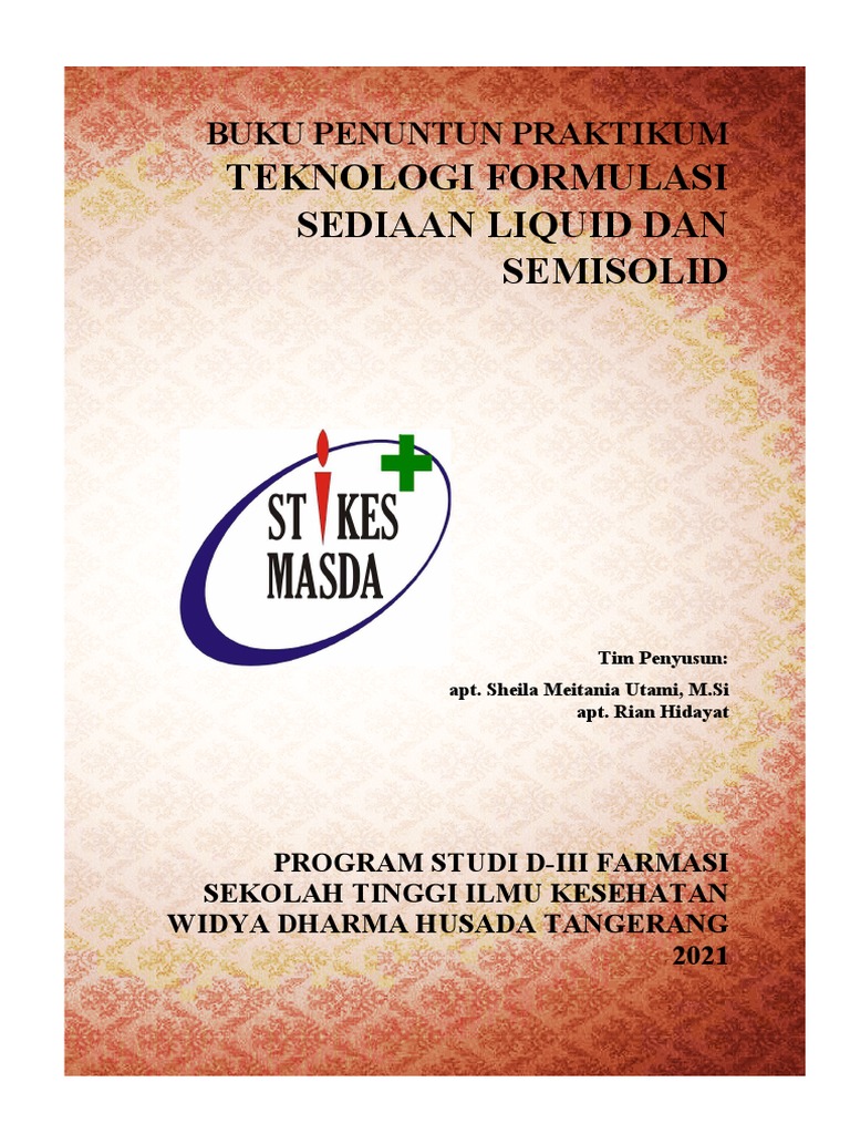 Modul Praktikum Teknologi Sediaan Liquid Semi Solid Sheila 2021 | PDF