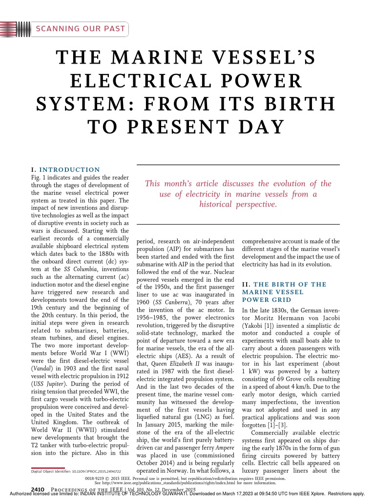 Evolution of Electric Marine Vessels | PDF | Marine Propulsion ...