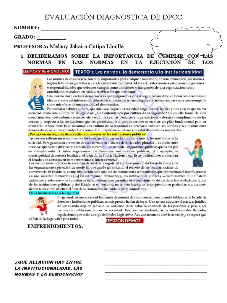 Evaluación Diagnóstica de DPCC | PDF Evaluación Diagnóstica de DPCC | PDF