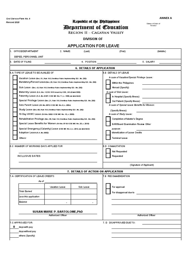 FORM 6 New | Download Free PDF | Parental Leave | Sick Leave