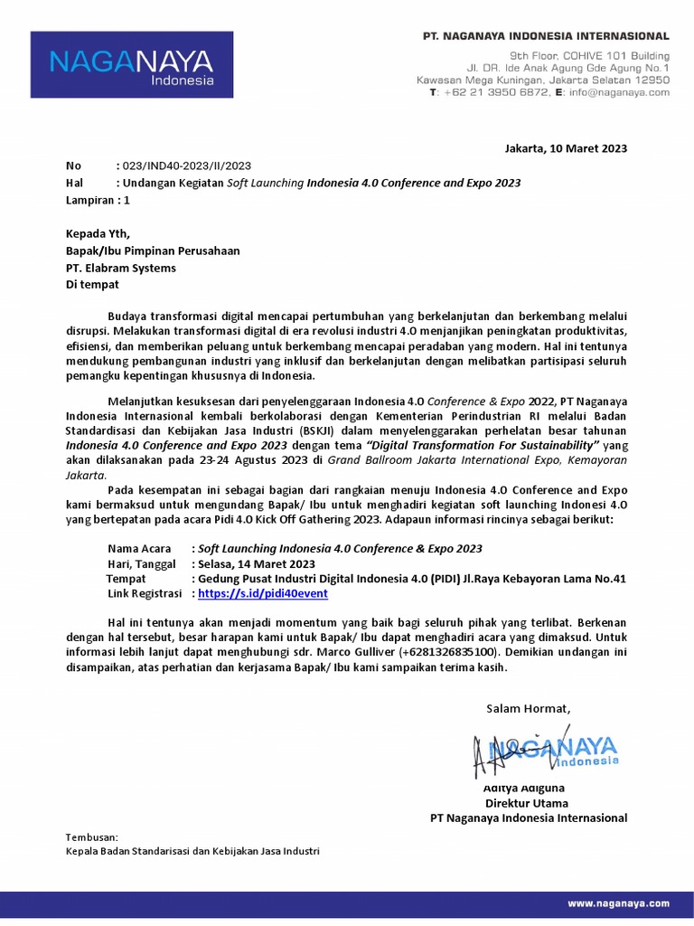 Undangan Soft Launching Indonesia 4.0 | PDF | Teknologi & Rekayasa