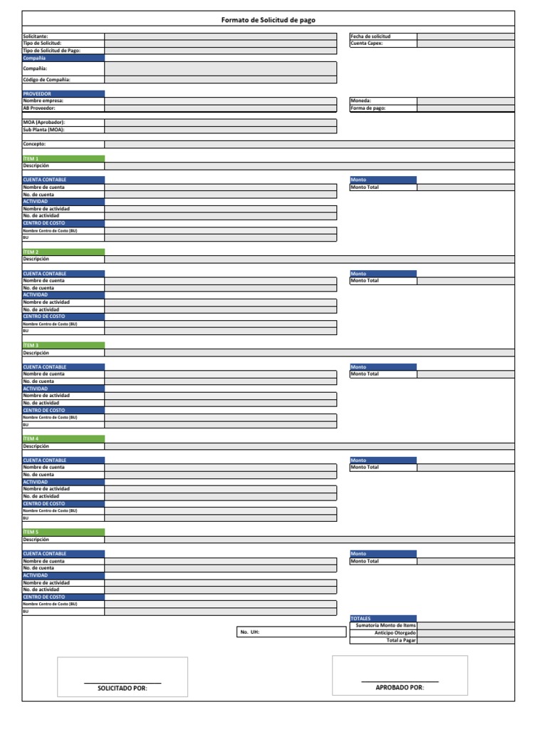 Formato Solicitud Pago Final | PDF