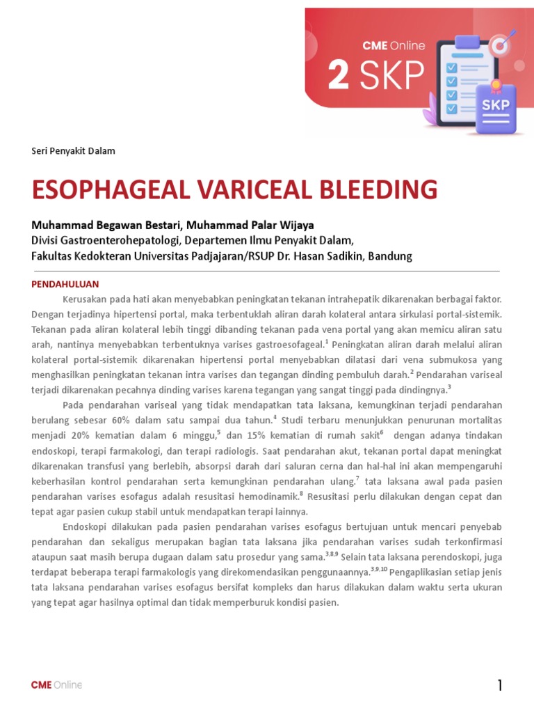 Pendarahan Varises Esofagus | PDF