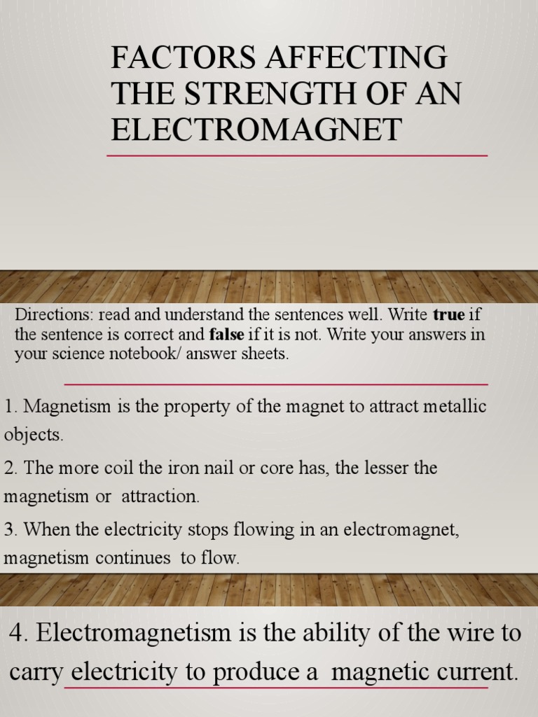 Factors Affecting The Strength of An Electromagnet | PDF
