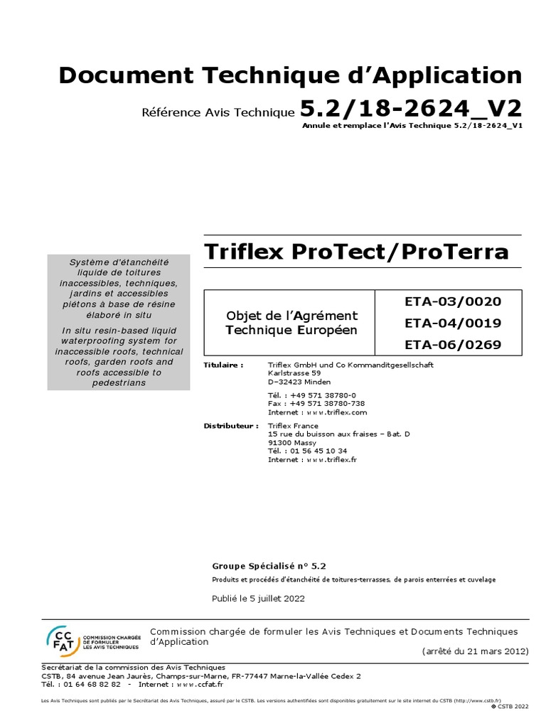 Système d'étanchéité Triflex ProTect/ProTerra | PDF | Code de la construction et de l'habitation ...