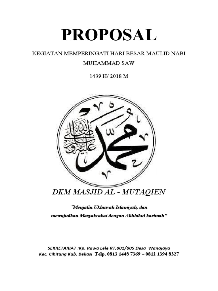 Contoh Cover Proposal Maulid Nabi | PDF