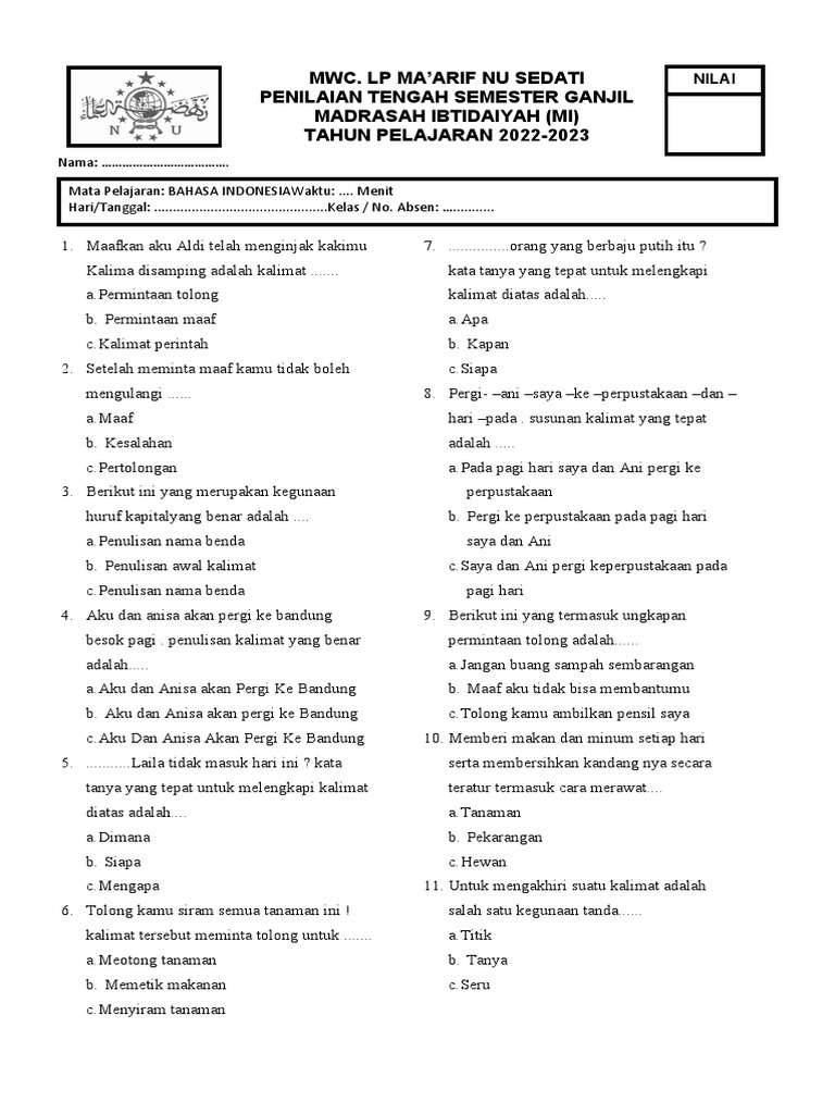 Bahasa Indonesia KLS 2 | PDF