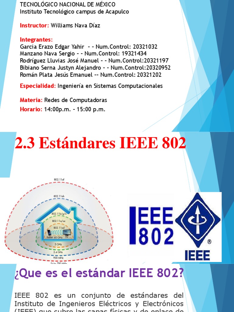 2.3 Estándares IEEE 802-Equipo3 | PDF | Instituto de Ingenieros ...