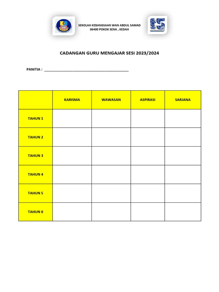 Cadangan Guru Mengajar Subjek | PDF