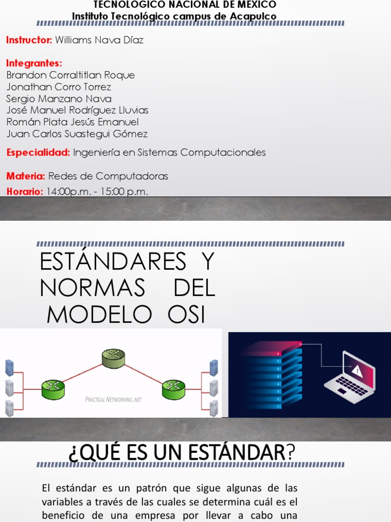 Estándares y Normas Del Modelo Osi | PDF | Modelo osi | Red de computadoras