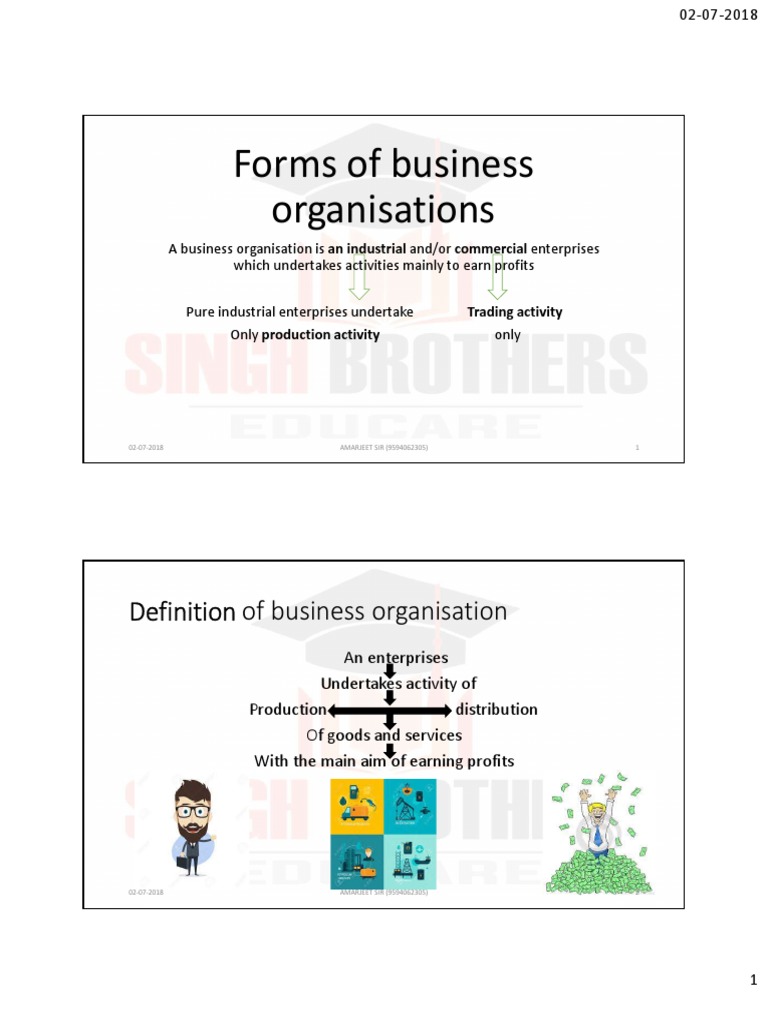 Chapter 1 Forms of Business Org PDF | PDF | Partnership | Sole ...