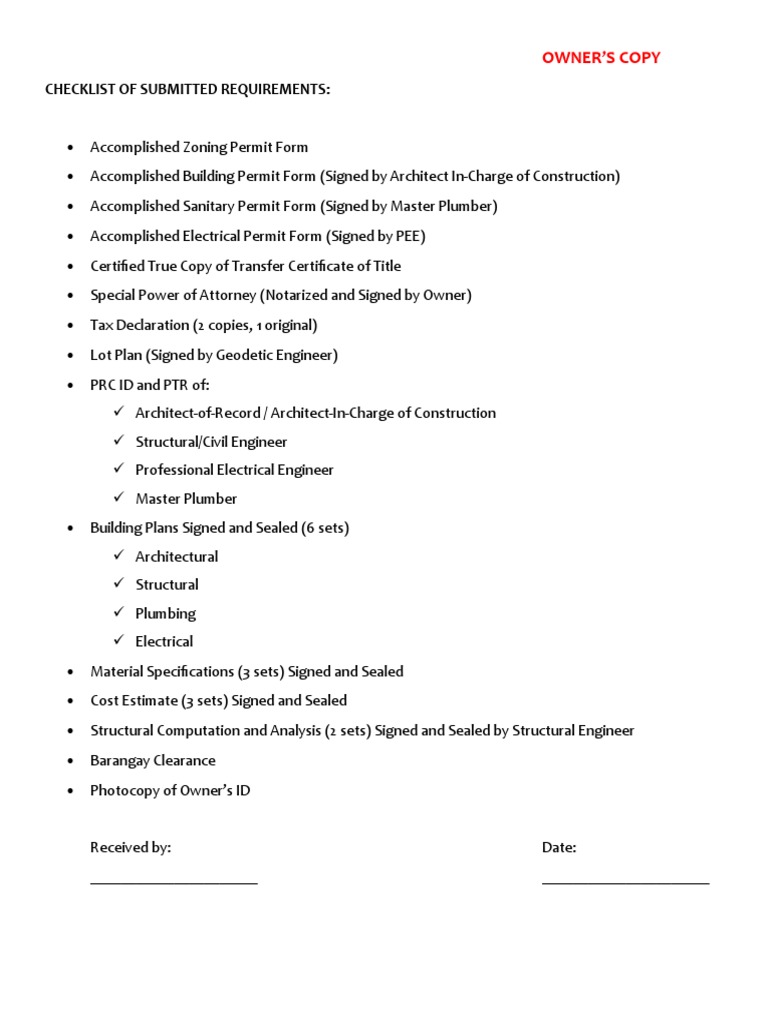 Permit Checklist | Download Free PDF | Civil Engineering | Real Estate