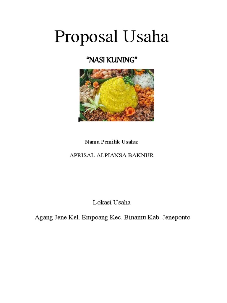 Proposal Usaha Nasi Kuning | PDF
