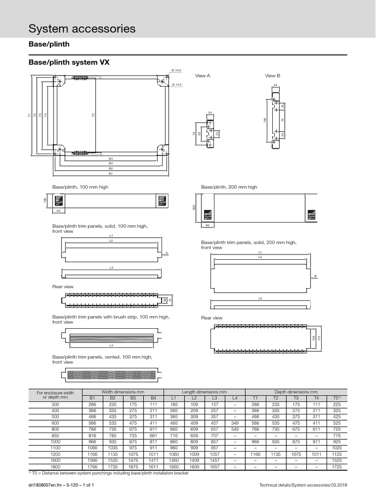 Base/Plinth System Dimensions Guide | PDF