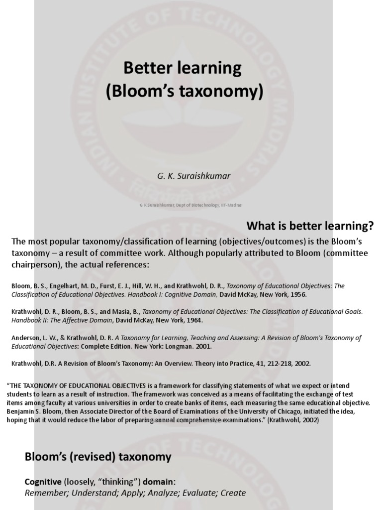Week#1 - 3. Better - Learning - Bloom | PDF | Psychology | Cognitive ...