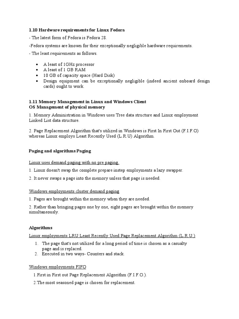1.10 Hardware Requirements For Linux Fedora | Download Free PDF | Graphical User Interfaces ...