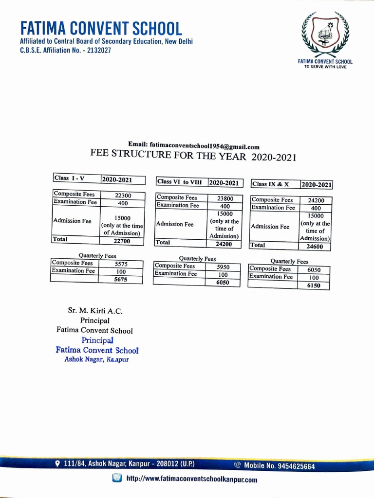 Fees Structure 2020 2021 PDF | PDF