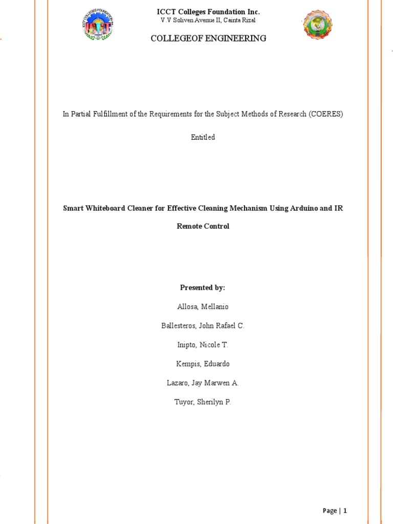 Smart Whiteboard Cleaner For Effective Cleaning Mechanism Using Arduino ...
