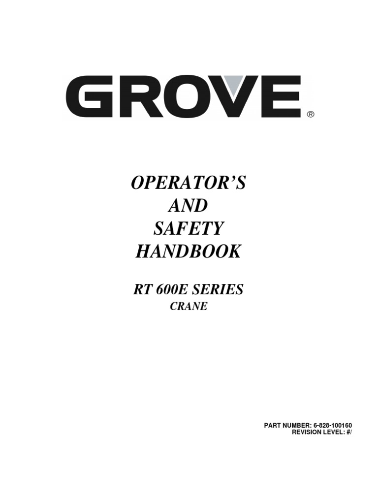 Operator'S AND Safety Handbook: RT 600E Series | PDF | Crane (Machine ...