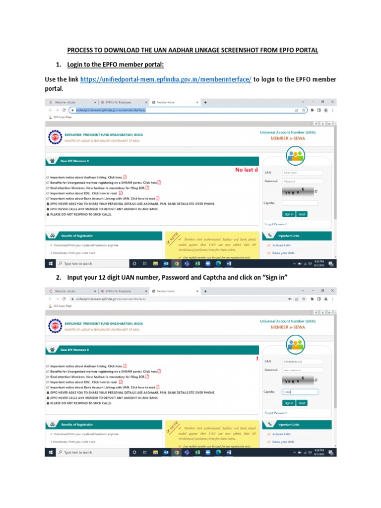 UAN Screenshot Process Flow PDF | PDF