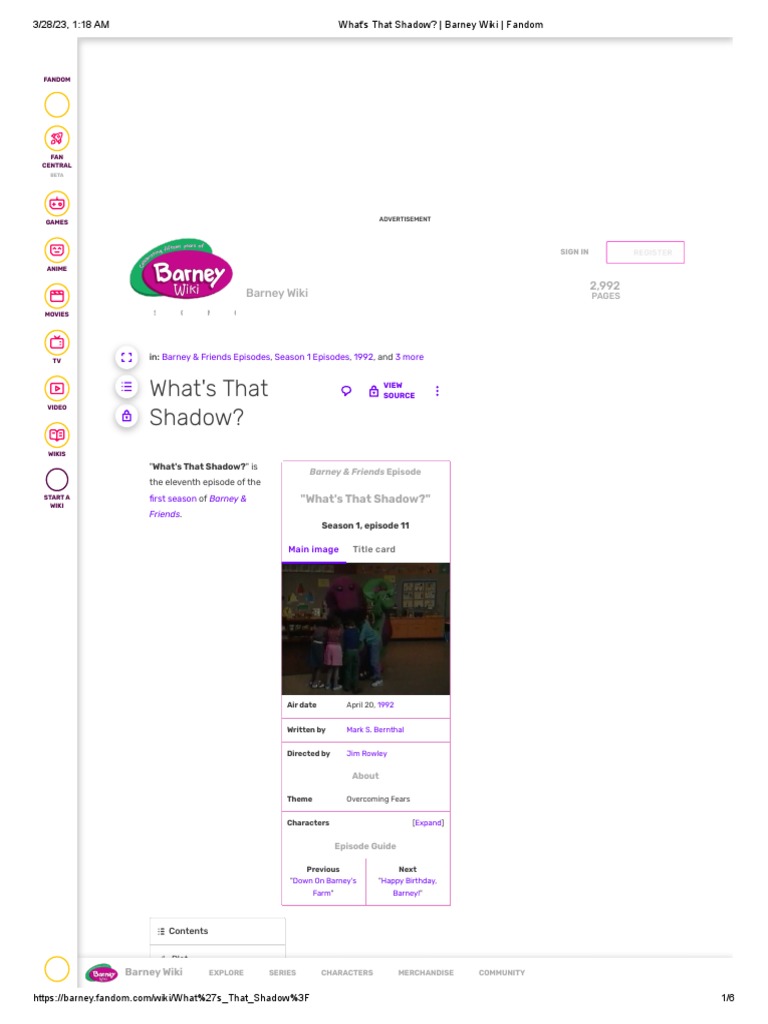 What's That Shadow_ _ Barney Wiki _ Fandom | PDF | Fandom