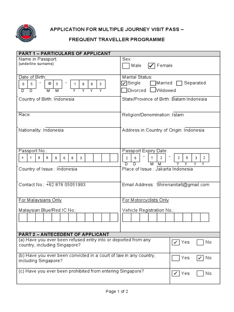 Singapore Application Form Online | PDF | Government | Justice