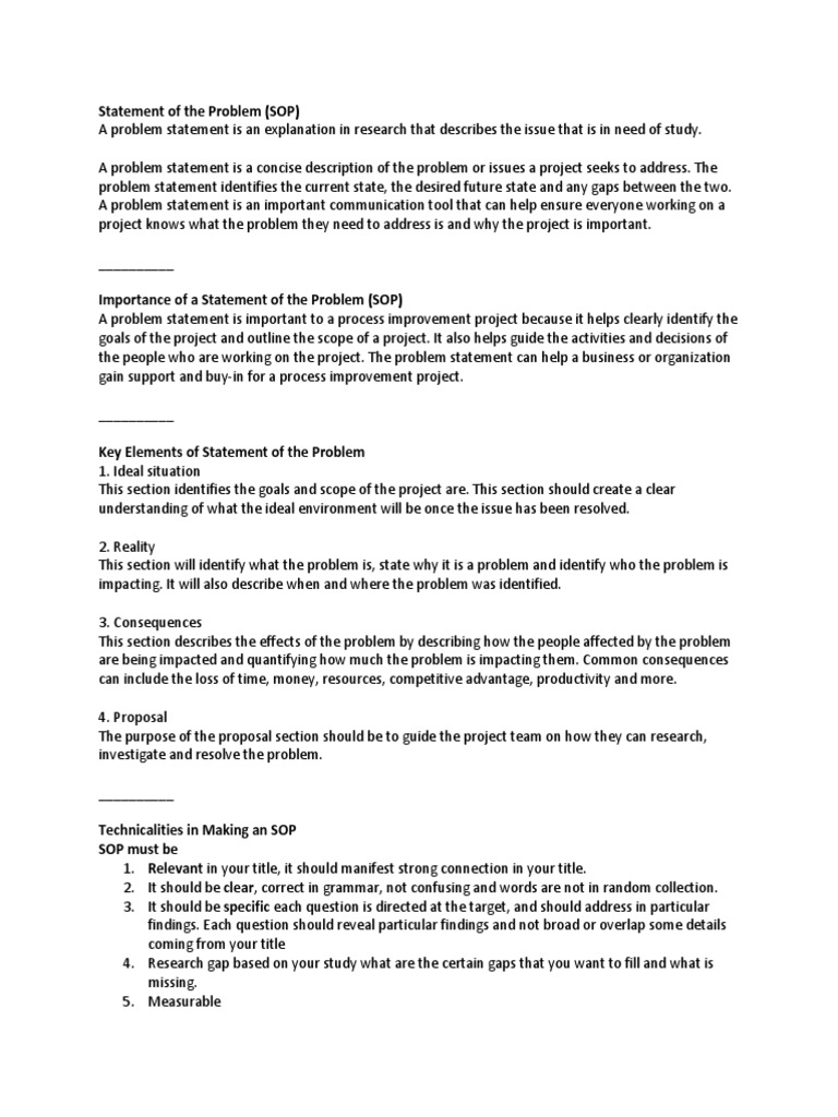 Crafting Effective Problem Statements | PDF | Questionnaire | Psychology