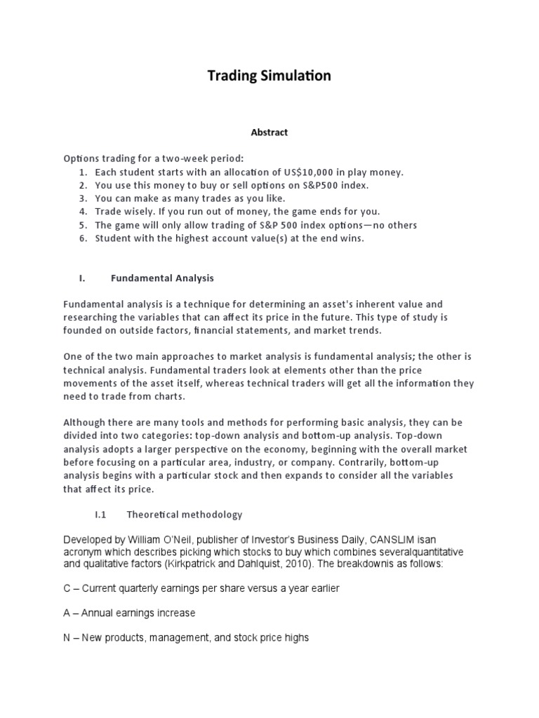 Trading Simulation | Download Free PDF | Technical Analysis | Day Trading