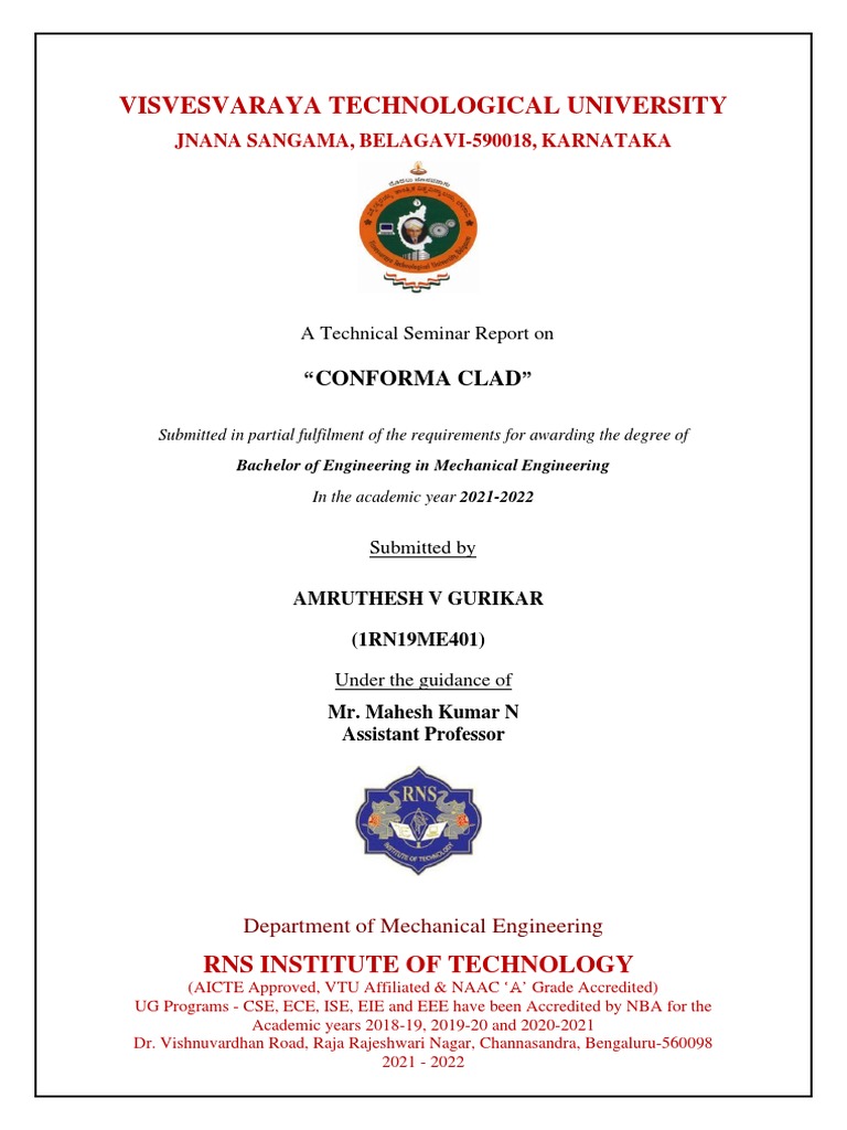 Technical Seminar Report PDF | PDF | Wear | Surface Roughness