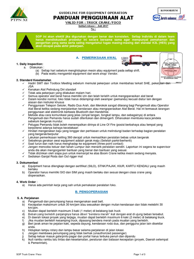 Panduan Lengkap Operasi Truck Crane untuk Keselamatan Kerja | PDF