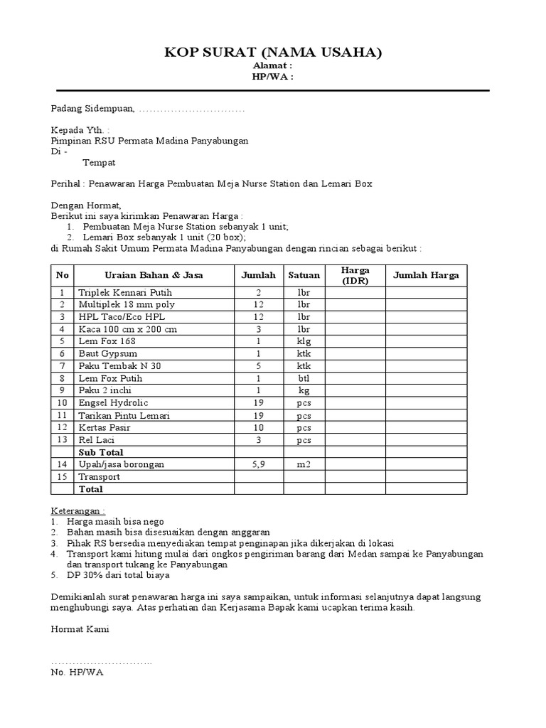 Contoh Penawaran | PDF