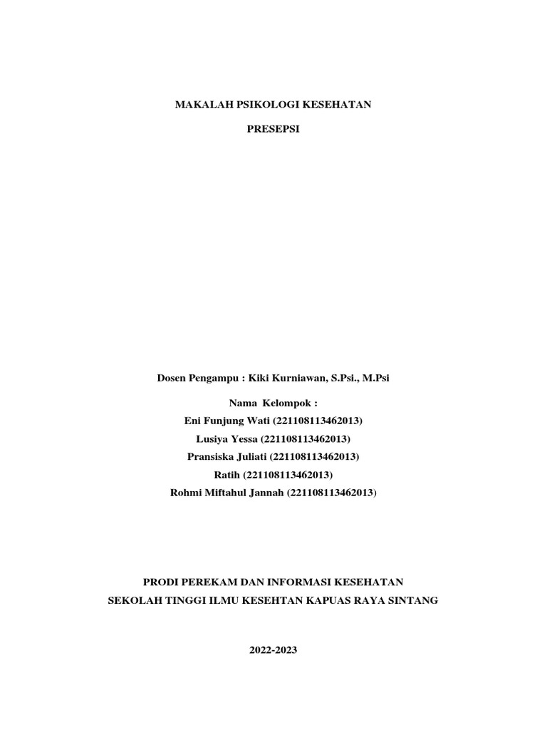Makalah Psikologi Kesehatan | PDF