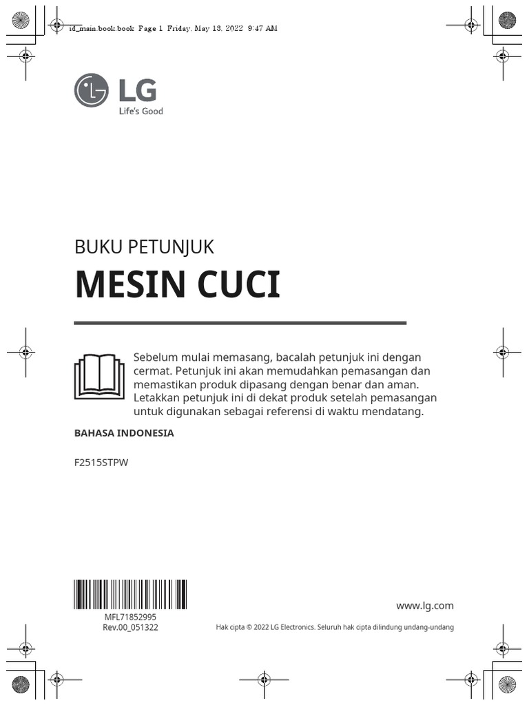 Buku Manual Mesin Cuci | PDF | Teknologi & Rekayasa